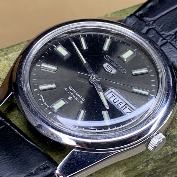 Beautiful Vintage Seiko 6319 8000 Automatic grey dial Watch Japan Made ...