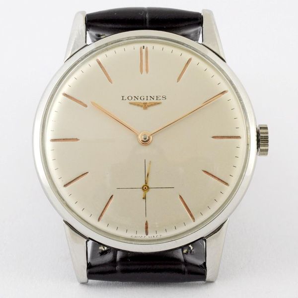 AUTHENTIC 1960' LONGINES MANUAL WIND 35MM STEEL SWISS MADE GENTS WATCH ...