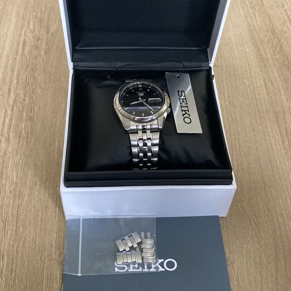 Seiko 5 Automatic Black Dial Stainless Steel Men's Watch SNK361K1 ...