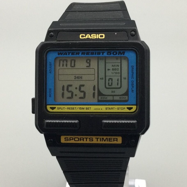 Vintage Casio Soccer Time Digital Watch Men 512 SW-110Timer 50M New ...