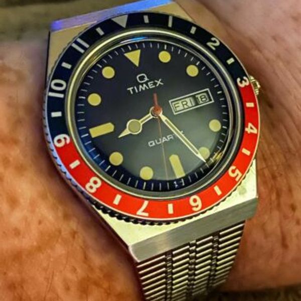 BRAND NEW RARE BRITISH RELEASE TIMEX Q PEPSI GMT 1979 REISSUE WATCH BOX ...