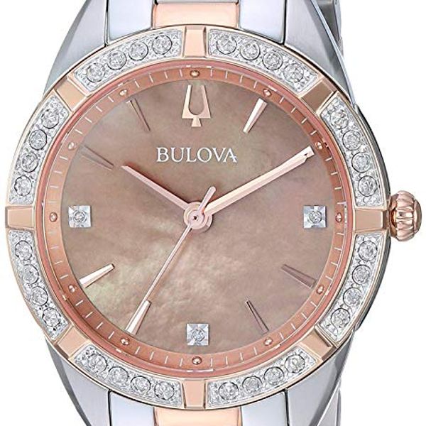 Bulova Bulova Ladies Quartz Stainless Steel Dress Watch, Color: Silver-Tone Down (Model: 98R264 ...