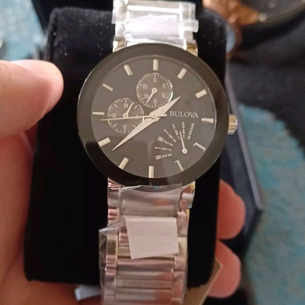 Bulova FUTURO 40mm Black Dial Multifunction Quartz Mens Watch 96C105 ...