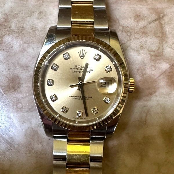 2004 Rolex Men's Datejust 36mm With Diamond Dial Excellent Condition ...