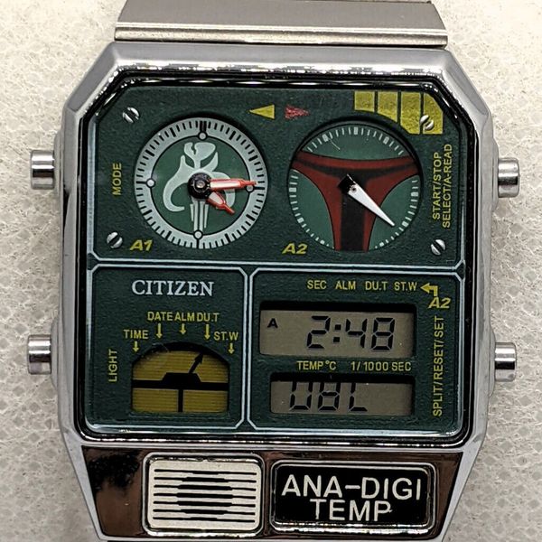 #Amazing Citizen Quartz Green- Dial Men's Ana-Digi Temp Japanese Wrist ...