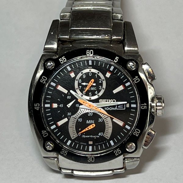 MENS SEIKO SPC001P1 SPORTURA CHRONOGRAPH New Battery - Full Working ...