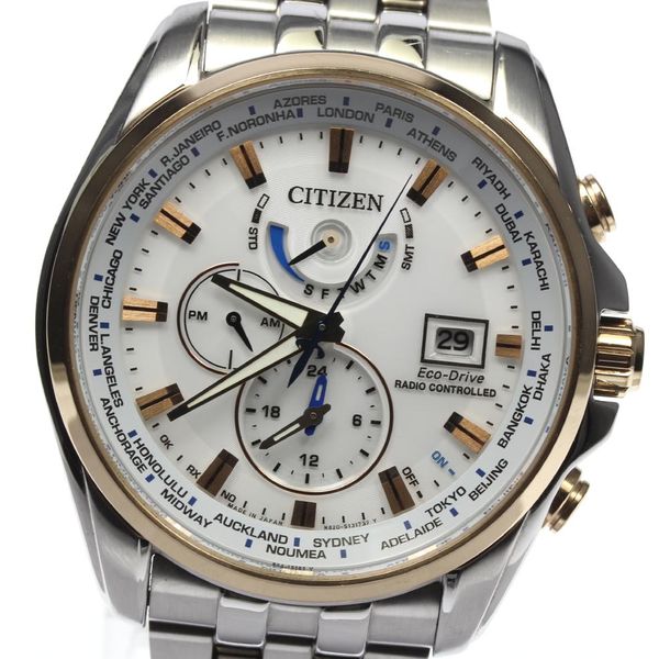 [CITIZEN] Citizen Eco-Drive Double Direct Flight AT9064-53A Solar Radio ...
