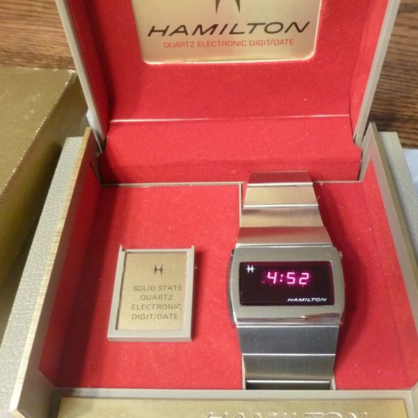Rare Vintage Working Stainless Men's Hamilton LED QED Digital Watch ...