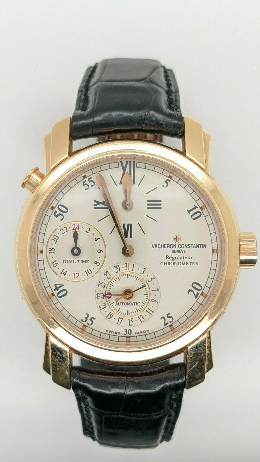 Vacheron Constantin 42005 Malte Dual Time Regulator 18K Rose Gold Watch ...
