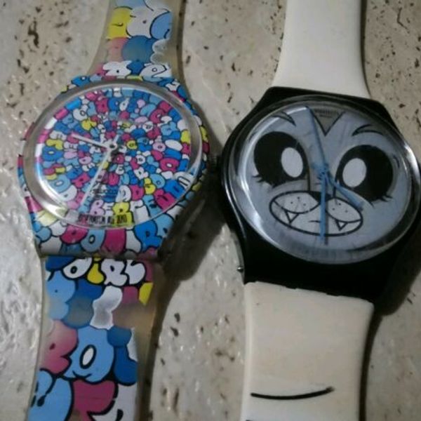 Swatch Kidrobot Watches Pair Sold As Is Untested For Parts Only ...