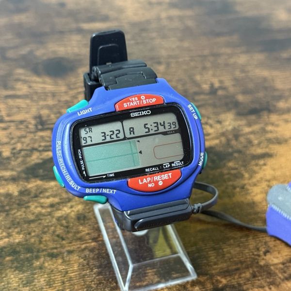 Rare Vintage Seiko Pulse Graph PR0A-4A10 Menâ s Digital Sports Watch ...