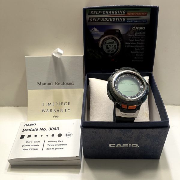 Casio Pathfinder Triple Sensor Wave Ceptor Tough Solar Mens Watch ...