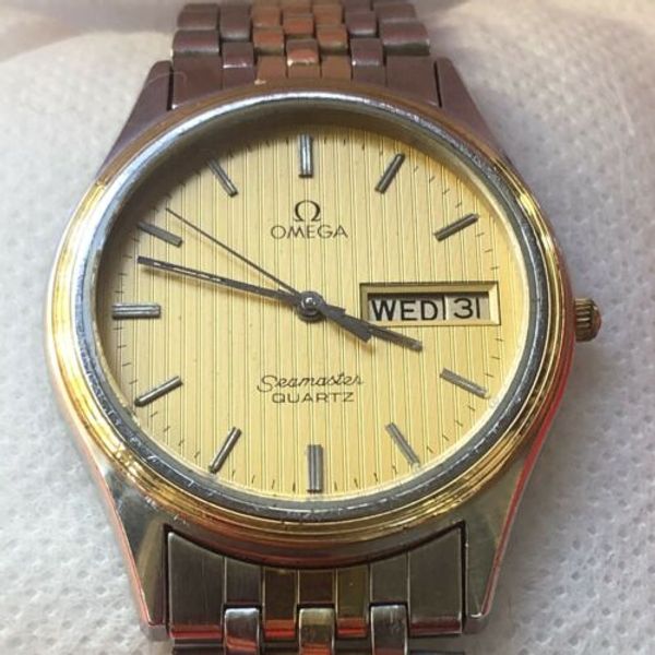 Vintage Omega Seamaster Quartz Two Tone 1425 Mens Watch | WatchCharts ...