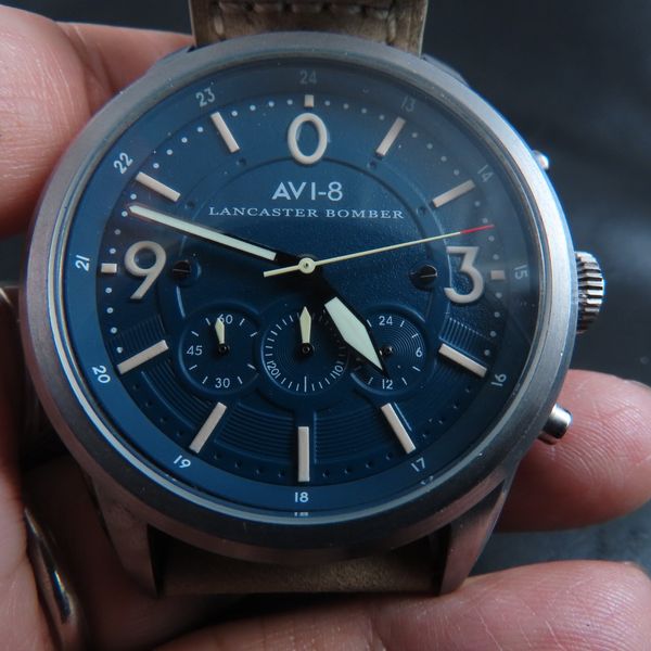 All Steel AVI-8 Chronograph Lancaster Bomber Quartz Men Watch ...