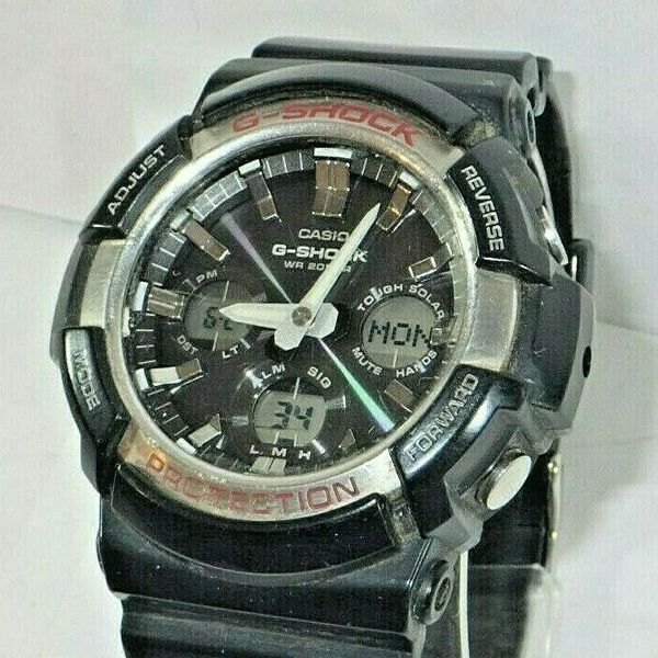 Casio Men's GAS100-1A Black G-Shock Solar 200 Meter Watch | WatchCharts
