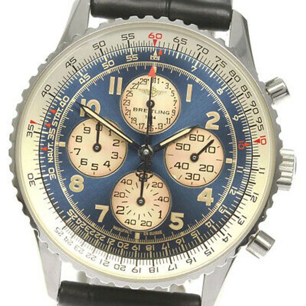 BREITLING Navitimer A33030 Chronograph Navy Dial Automatic Men's Watch ...
