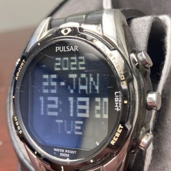 SEIKO PULSAR W861 PQ2003 Chrono Digital Quartz black Dial Men Watch ...