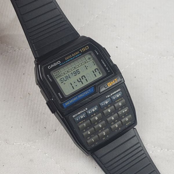 RARE VINTAGE CASIO DATABANK 150 CALCULATOR DBC-150 MEN'S WATCH NEW ...