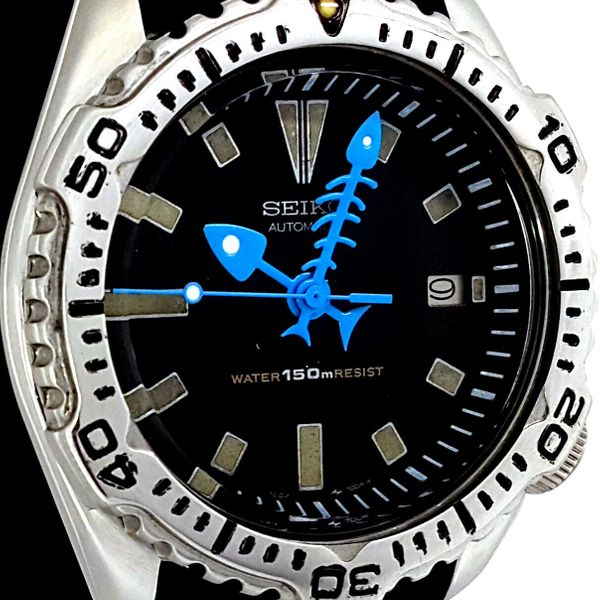 Vintage SEIKO diver FISHBONE hands Mod Genuine 7002-7020 case ...