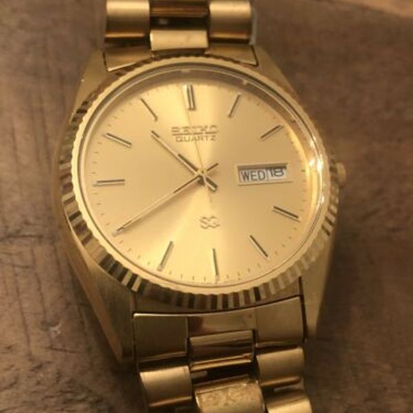 Vintage Seiko Quartz Gold Watch 5Y23 8A69 A4 Presidential Band | WatchCharts
