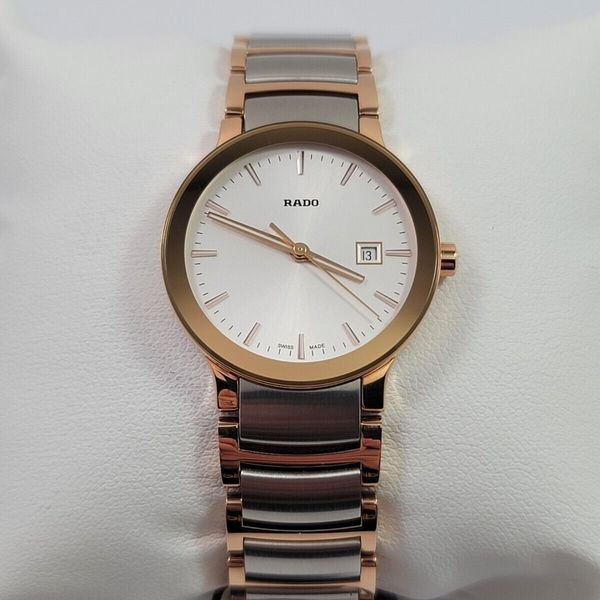 Rado Centrix Quartz Silver Dial Two Tone Stainless Steel Ladies Watch ...