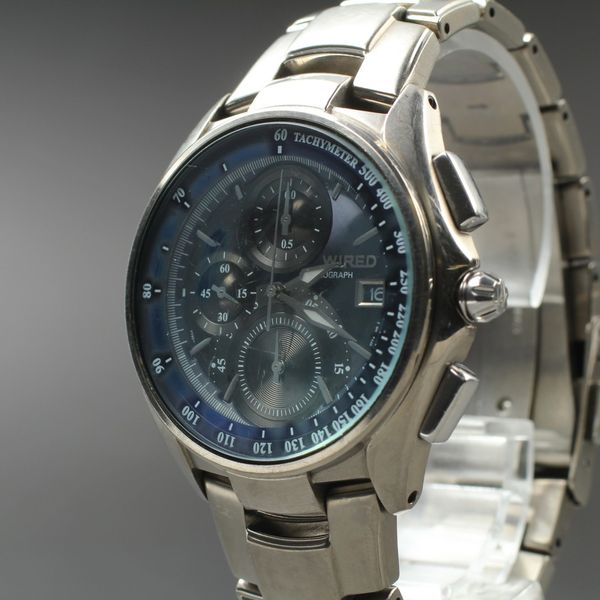 [Exc+5] SEIKO WIRED Chronograph 7T92-0ER0 Quartz Mens Watch From JAPAN ...
