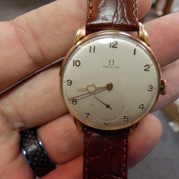 VINTAGE 18K GOLD OMEGA Wind up Mans Watch. 100% working ...