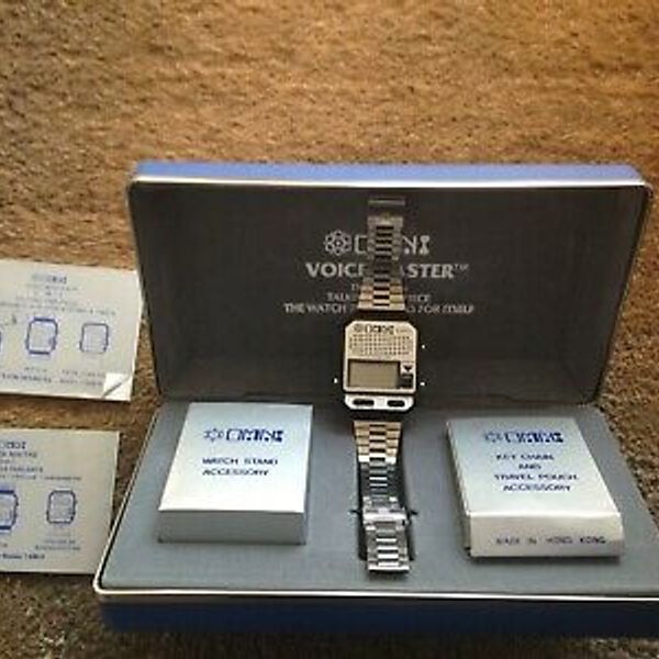 RARE Mint Boxed 1980 OMNI O.M.N.I Voice Master Talking Digital Watch ...