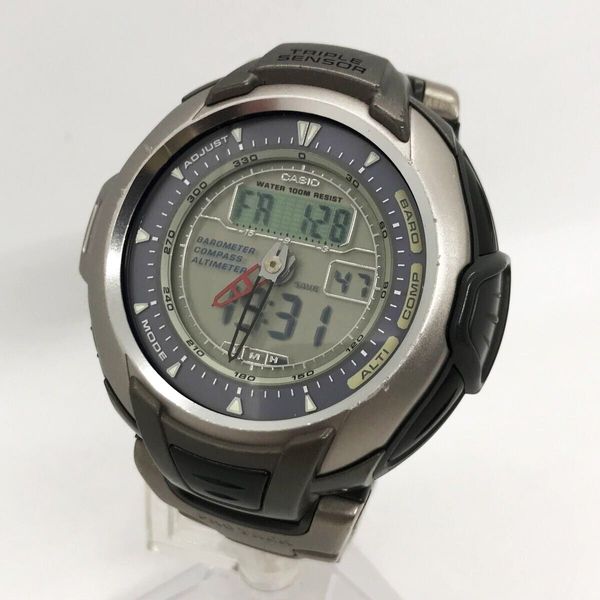 Casio Pro Trek PRG-60T TRIPLE SENSOR quartz watch 2767 thermo alti baro Compass | WatchCharts ...
