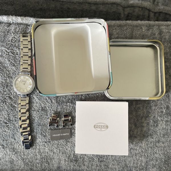 Fossil Womens Jesse ES2382 Silver Stainless-Steel Quartz Watch with ...