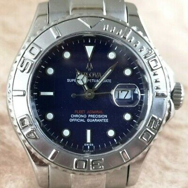 BULOVA FLEET ADMIRAL Yacht HOMAGE Stainless Steel AUTOMATIC 34mm Mid ...