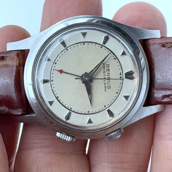 Rare 1960's Benrus Alarm Stainless Steel Original Clean Dial ALL ...