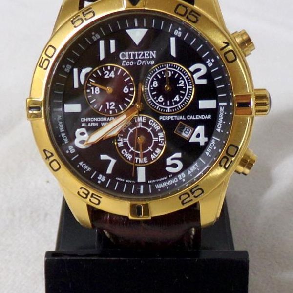 Citizen Eco Drive Perpetual Calendar Chronograph Wrist Watch with Box ...