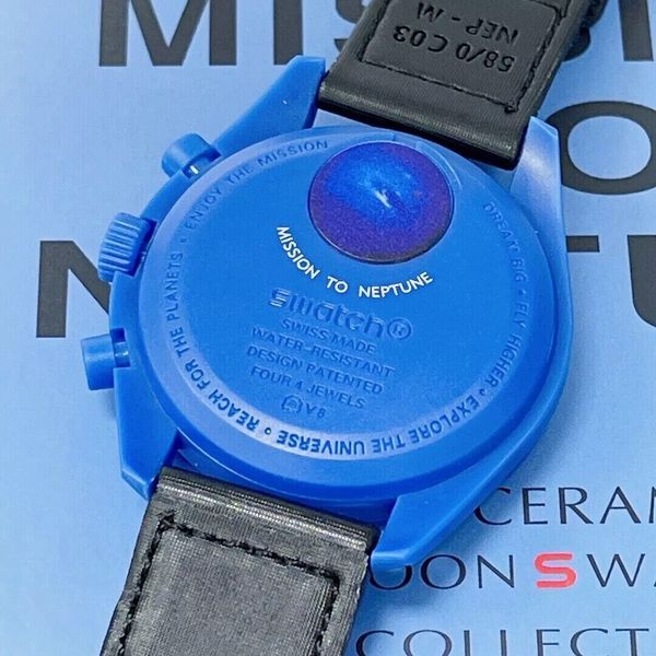 New Swatch x Omega Bioceramic Moonswatch Mission To Neptune Watch ...