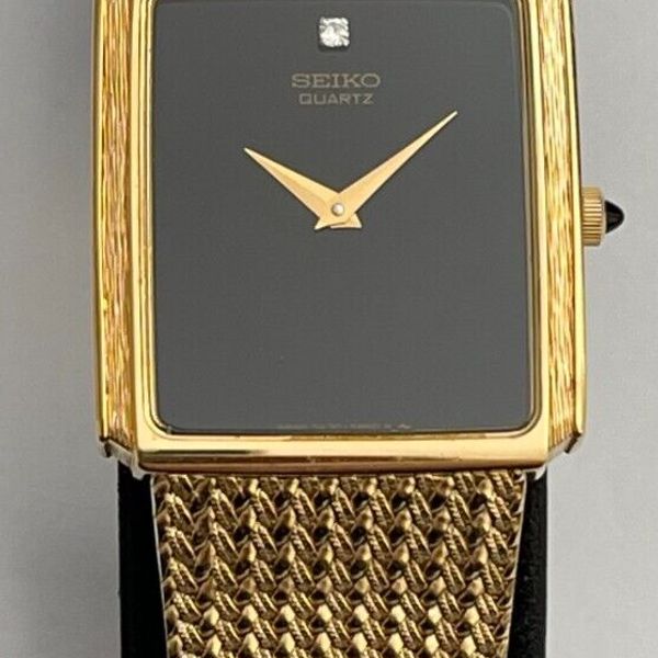 Vintage Seiko 7430-5499 Stainless Steel Back Diamond Seiko Quartz Watch Black Di | WatchCharts ...