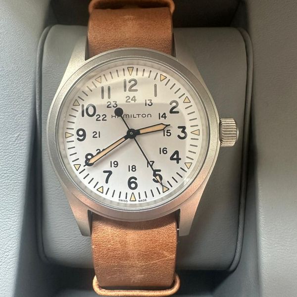 Hamilton Khaki Field Mechanical White 38mm Watch H69439411 ...