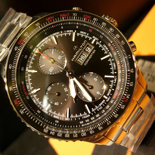 HAMILTON - Khaki Aviation CONVERTOR - Automatic Chronograph - Ref: H76 ...