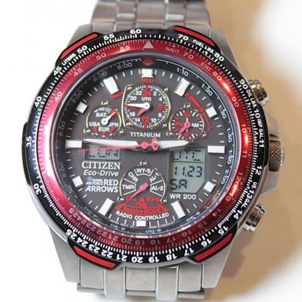 Citizen Eco Drive Red Arrows Skyhawk AT Titanium Radio Controlled U600 ...