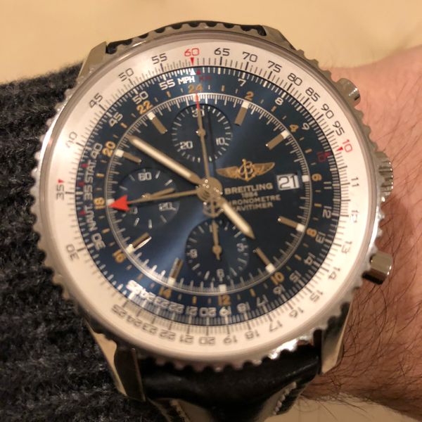 FS - Breitling Navitimer World Blue Dial A242322 | WatchCharts Marketplace