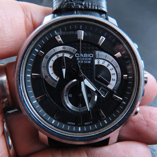 BEM-506 Casio Beside Chronograph Daydate Quartz Men Watch | WatchCharts ...