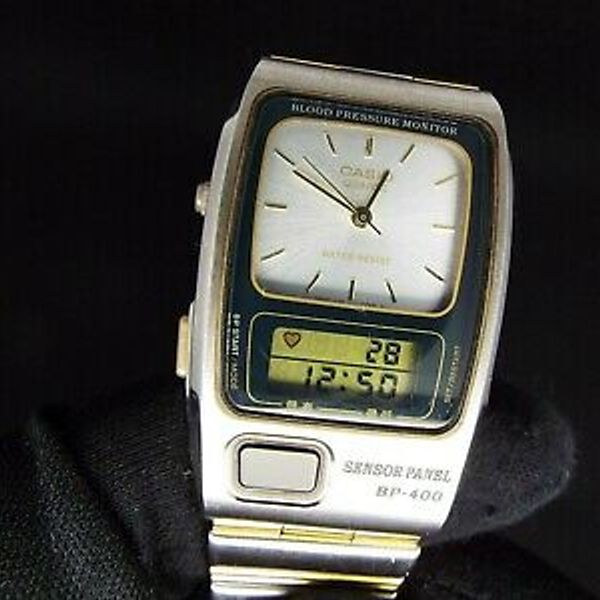 Rare CASIO Vintage Digital Watch 1991 BP-400 770 BLOOD PRESSURE MONITOR ...