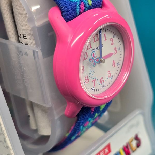 New Working Timex Time Teacher Floating Butterfly Second Hand Kids ...