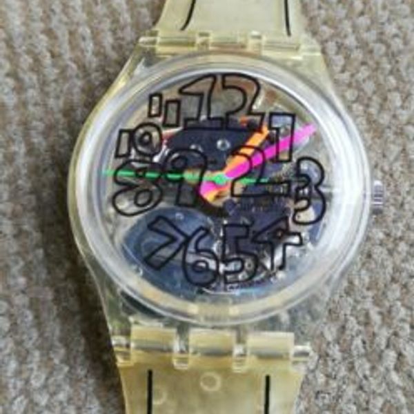 The Swatch Collectors Of Swatch “Club-Uhr Scribble 1993 New Without Battery | WatchCharts ...