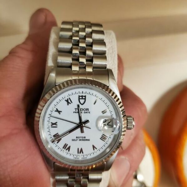 Tudor Prince Stainless White Roman Watch | WatchCharts Marketplace