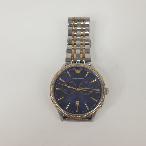 Emporio Armani AR1847 Chronograph Watch Men's Two Tone Stainless Steel ...