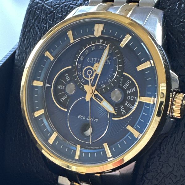 Citizen Calendrier Dual Tone Moonphase Men's Watch Eco-Drive BU0054-52L ...