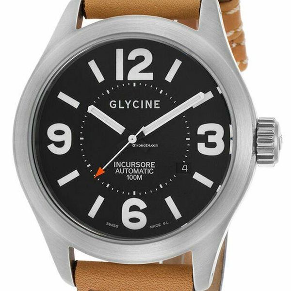 GLYCINE INCURSORE AUTOMATIC STAINLESS STEEL WATCH WATER RESISTANT 100M ...