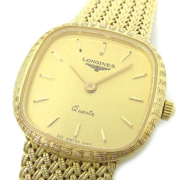 [Used] Longines LONGINES Quartz Watch Square SS Genuine Belt Gold ...
