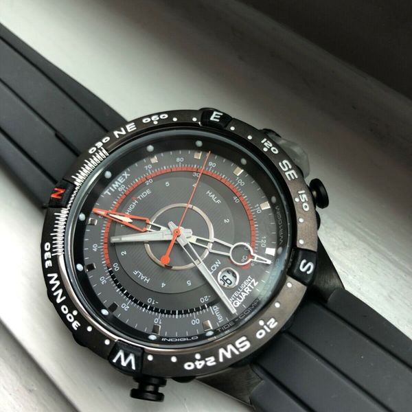 Timex 1854 Intelligent Quartz T2N720 WR100M watch~INDIGLO~TIDE~COMPASS ...