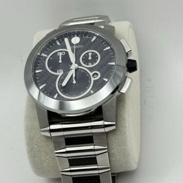Movado VIZIO Chronograph Quartz Black CARBON FIBER Watch BOLD ...